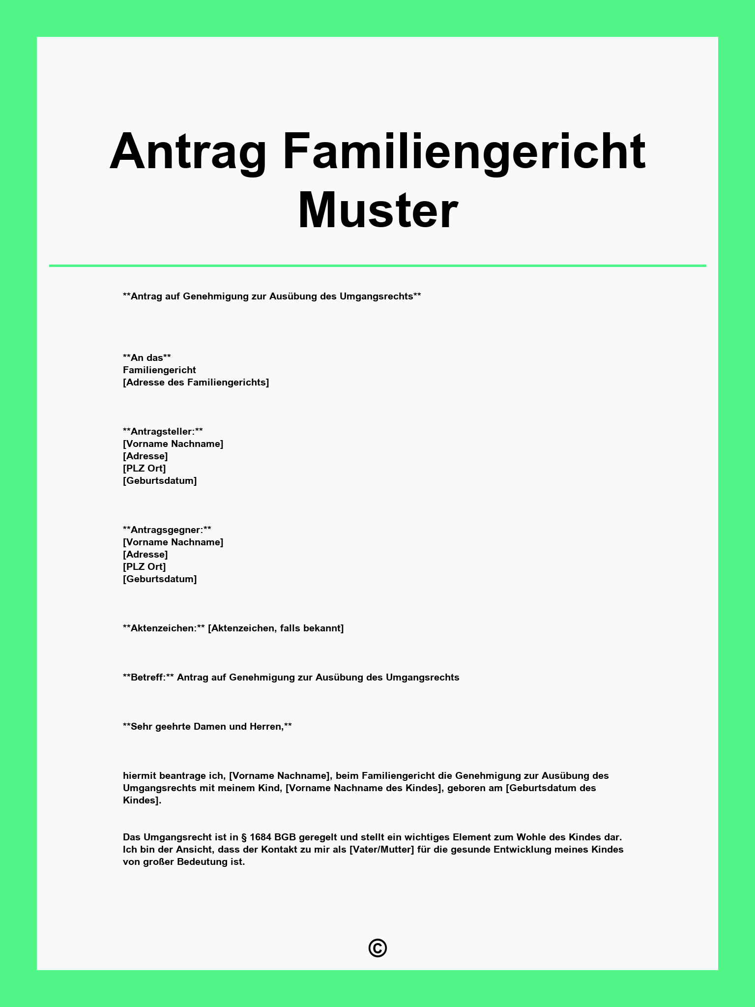 Antrag Familiengericht Muster